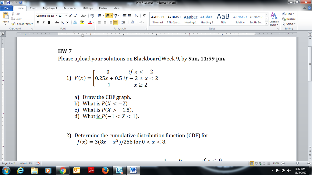 Solved HW7 (.doo-Microsoft Word File HomeInsert Page Layout | Chegg.com