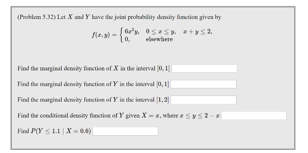 Solved (Problem 5.32) Let X and Y have the joint probability | Chegg.com