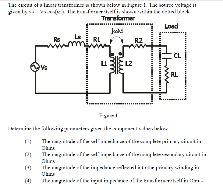 Solved The circuit of a linear transformer is shown below in | Chegg.com