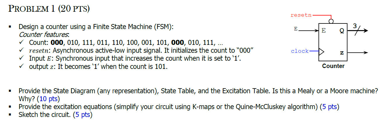 Design A Counter Using A Finite State Machine Fsm