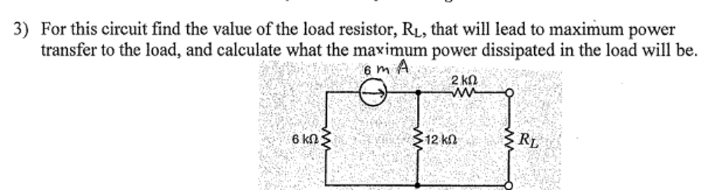 Solved For this circuit find the value of the load resistor, | Chegg.com