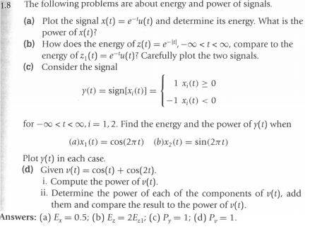 Solved The following problems are about energy and power of | Chegg.com