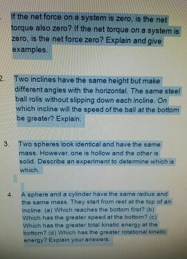 Solved If the net force on a system is zero, is the net | Chegg.com