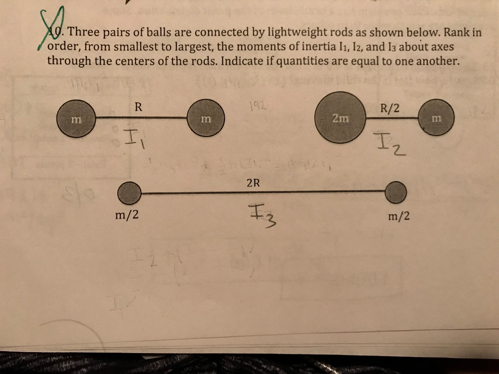 Solved Three pairs of balls are connected by lightweight | Chegg.com