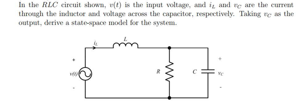 Solved In the RLC circuit shown, v(t) is the input voltage, | Chegg.com