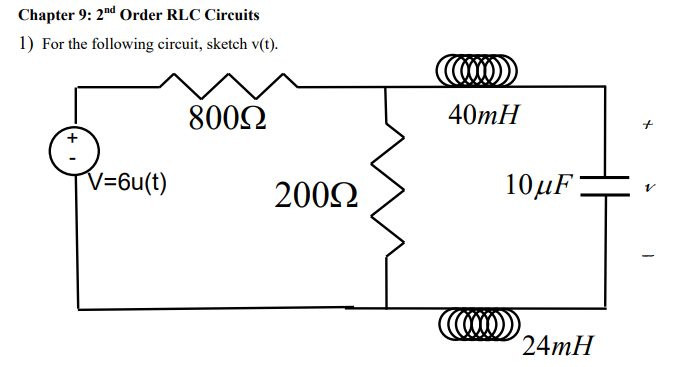 Solved Chapter 9: 2"d Order RLC Circuits 1) For the | Chegg.com