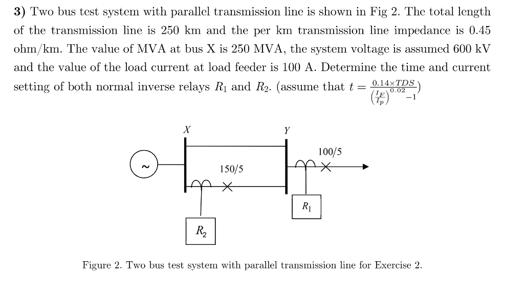 Solved 3) Two bus test system with parallel transmission | Chegg.com