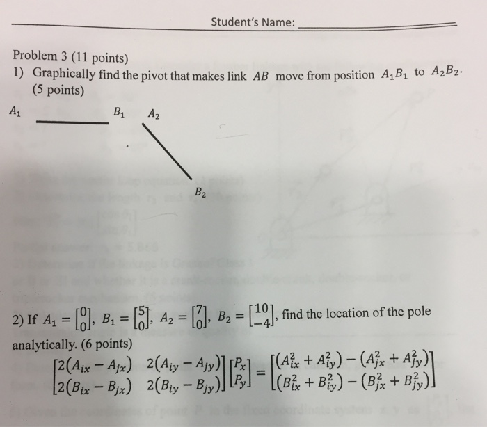 Solved Graphically find the pivot that makes link AB move | Chegg.com