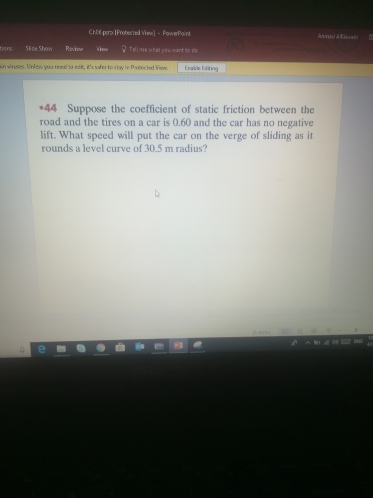 Solved Ch06pptx Protected View Powerpoint Ahmad Alkiswani 