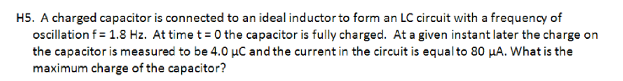Solved A charged capacitor is connected to an ideal inductor | Chegg.com