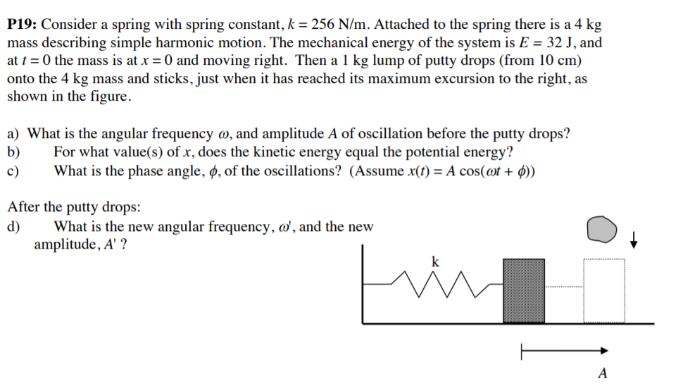 Solved Consider a spring with spring constant, k = 256 N/m. | Chegg.com
