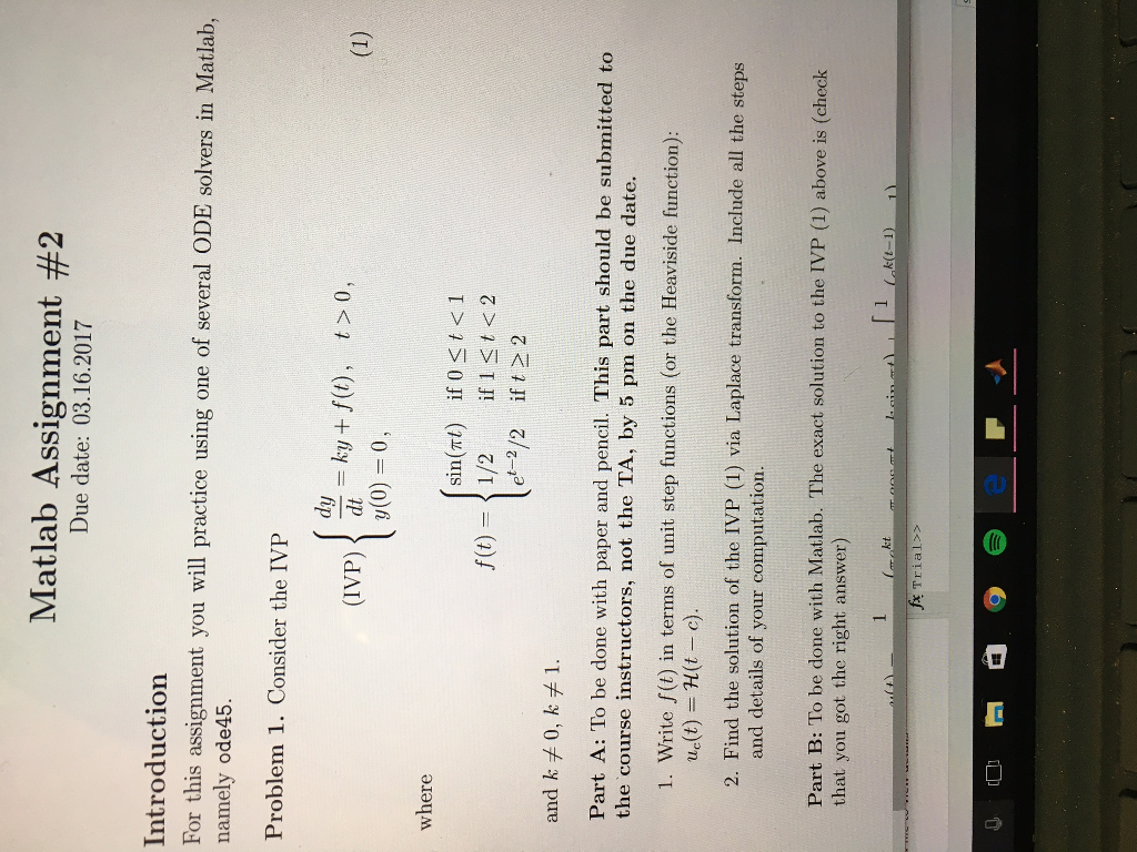 Use Ode45 To find An Approximate Solution Yappt Of