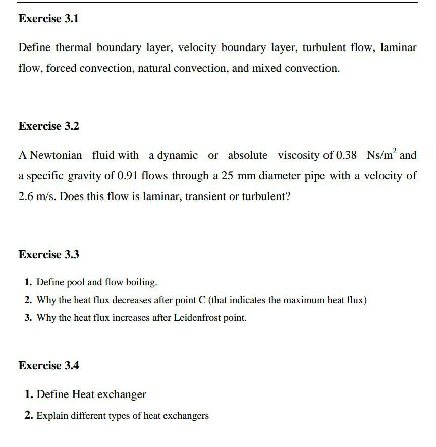 Solved Exercise 3 1 Define Thermal Boundary Layer Velocity