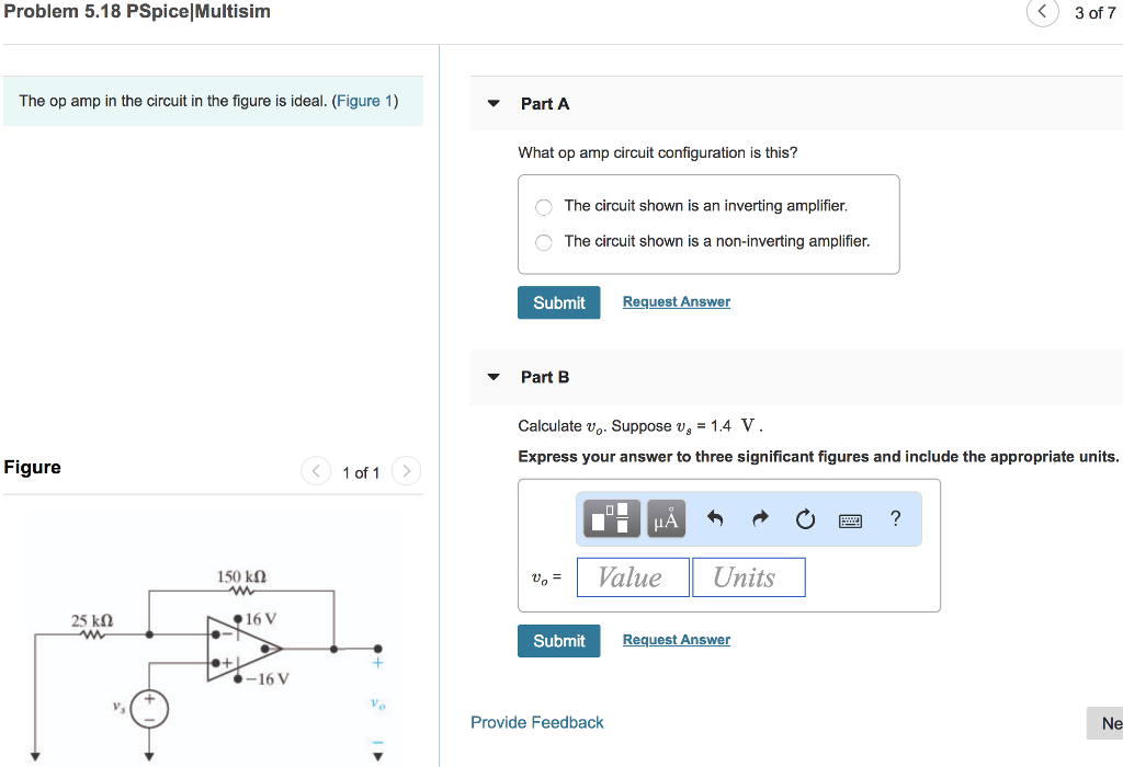 Solved Problem 5.18 PSpice Multisim 3 of 7 The op amp in the | Chegg.com Solved Problem 5.18 PSpice Multisim 3 of 7 The op amp in the | Chegg.com