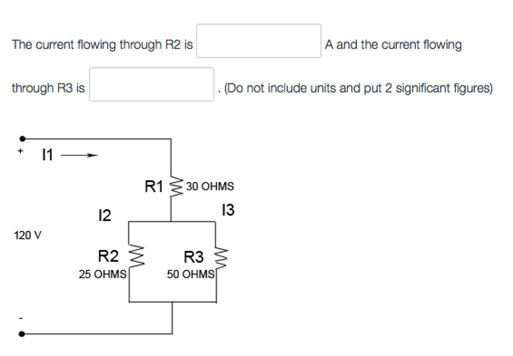 Solved The current flowing through R2 is A and the current | Chegg.com
