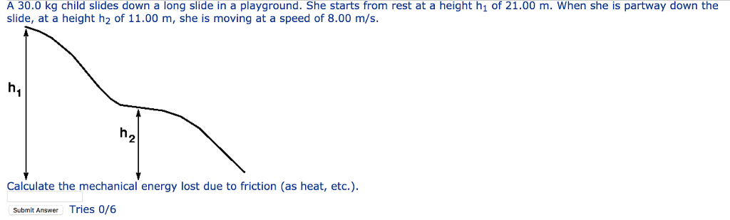 Solved A 30.0 kg child slides down a long slide in a | Chegg.com