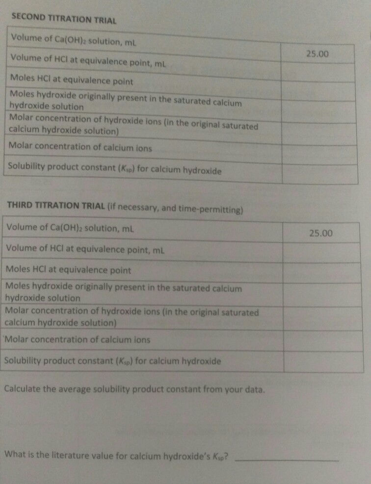 Solved PRE-LAB ASSIGNMENT DETERMINATION OF A SOLUBILITY | Chegg.com