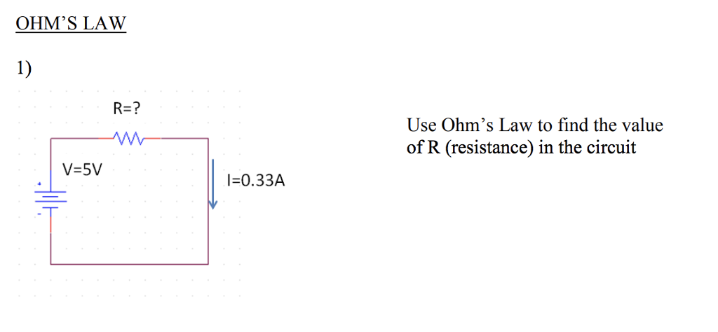 Solved OHM'S LAW R=? Use Ohm's Law to find the value of R | Chegg.com