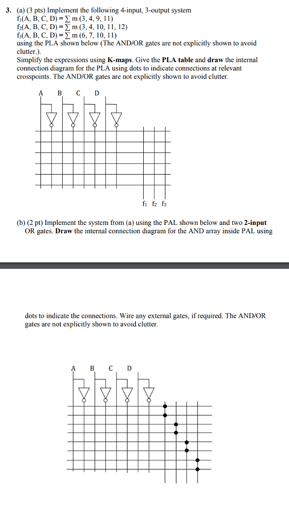 Solved 3 A 3 Pts Implement The Following 4 Input 