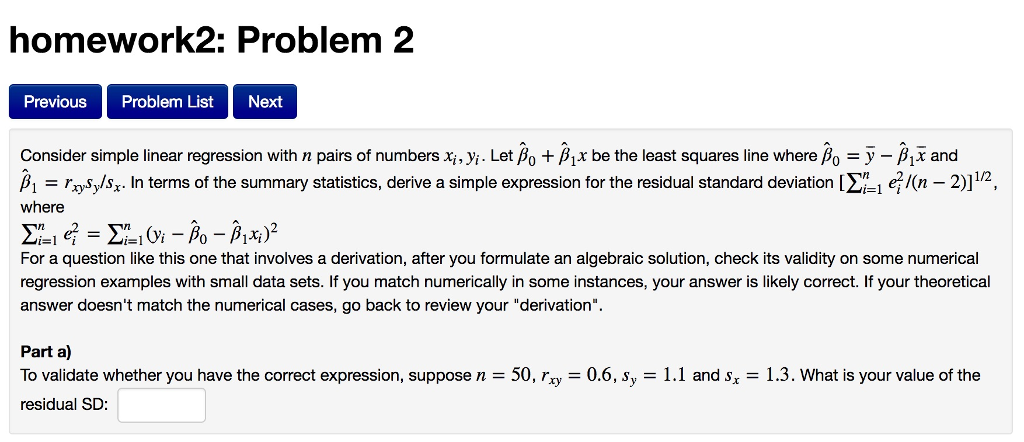 Solved homework 2: Problem 2 Previous Problem List Next | Chegg.com