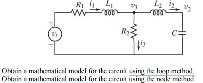 Solved Obtain a mathematical model for the circuit using the | Chegg.com
