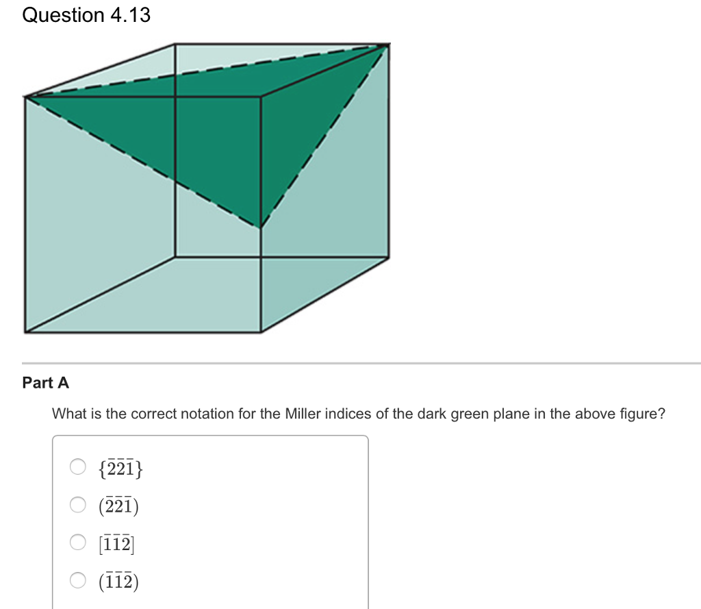 Solved What is the correct notation for the Miller indices | Chegg.com
