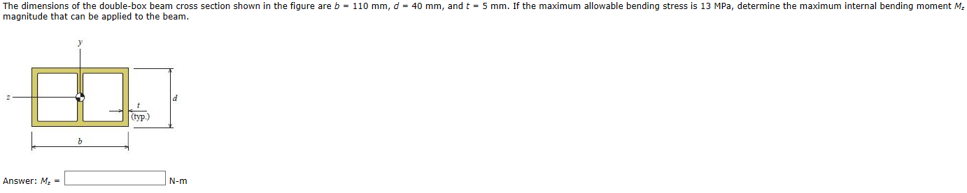 Solved The dimensions of the double - box beam cross section | Chegg.com