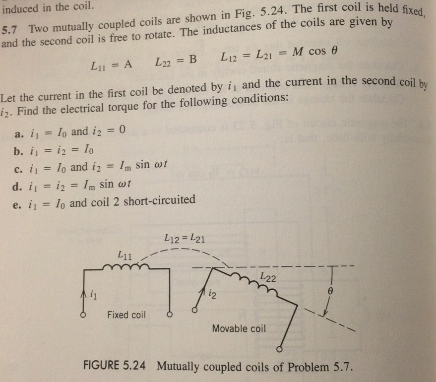 Solved Two mutually coupled coils are shown in Fig. 5.24. | Chegg.com