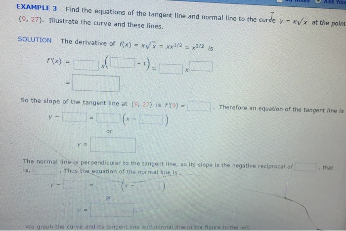 Solved Find the equations of the tangent line and normal | Chegg.com