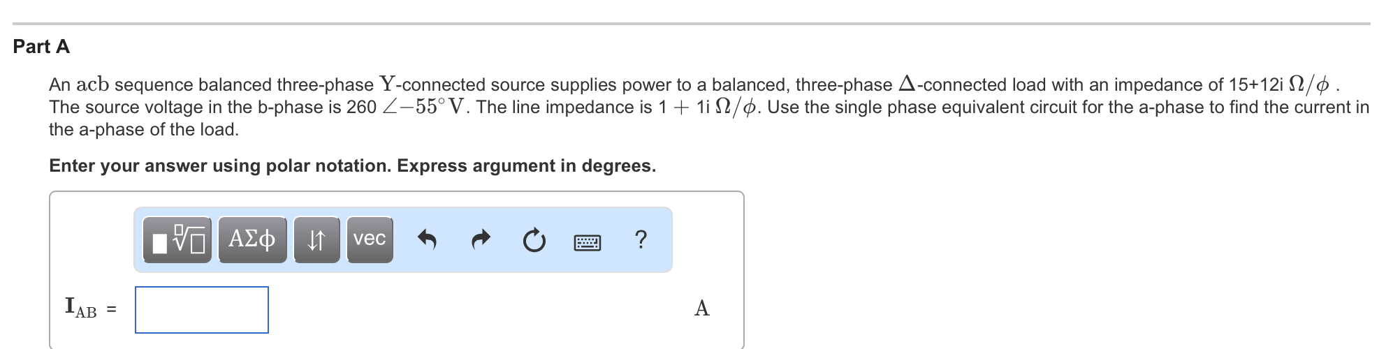 Solved An acb sequence balanced three-phase Y-connected | Chegg.com Solved An acb sequence balanced three-phase Y-connected | Chegg.com