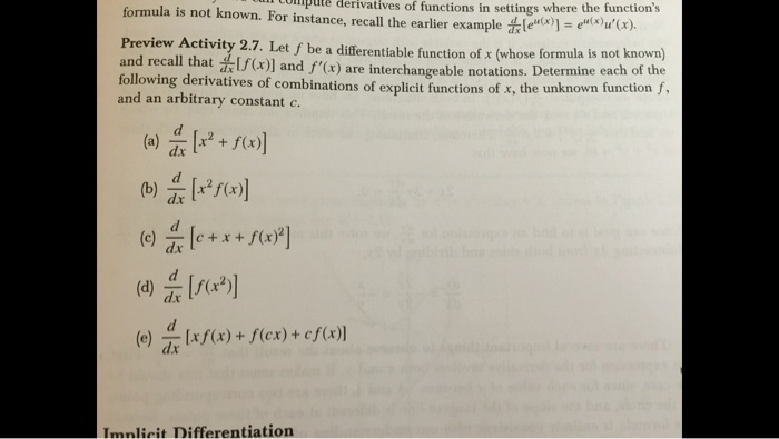 Solved Let f be a differentiable function of x (whose | Chegg.com