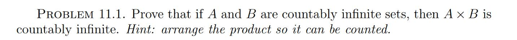 Solved PROBLEM 11.1. Prove that if A and B are countably | Chegg.com