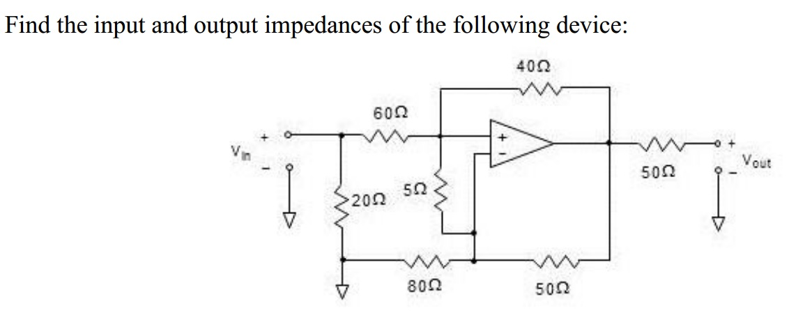 Solved Find the input and output impedances of the following | Chegg.com