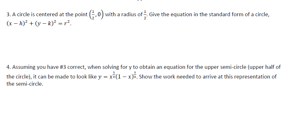 Solved 3. A circle is centered at the point ()with a radius | Chegg.com