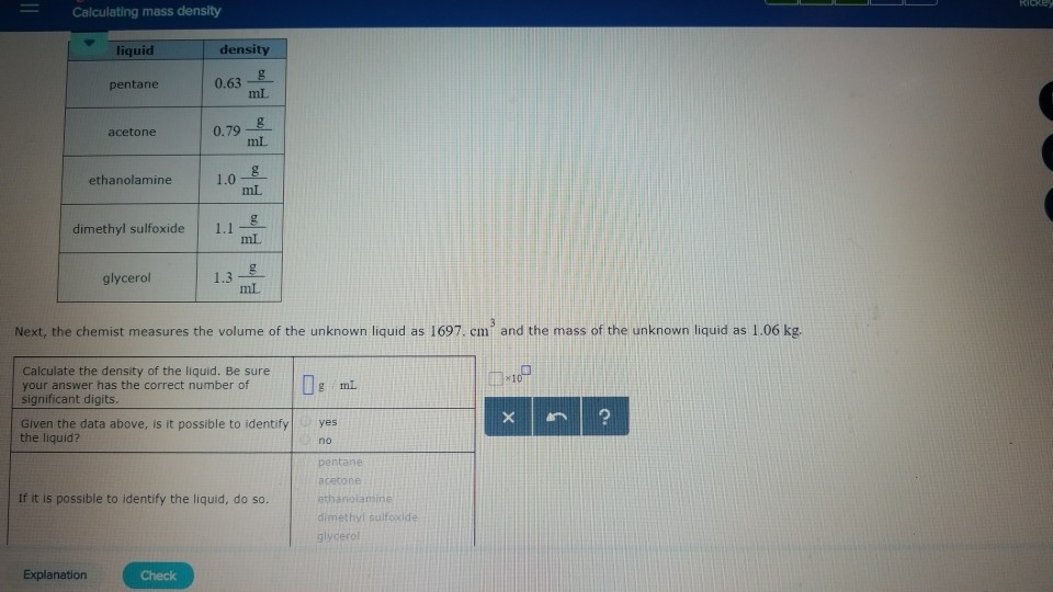 Solved Next, the chemist measures the volume of the | Chegg.com