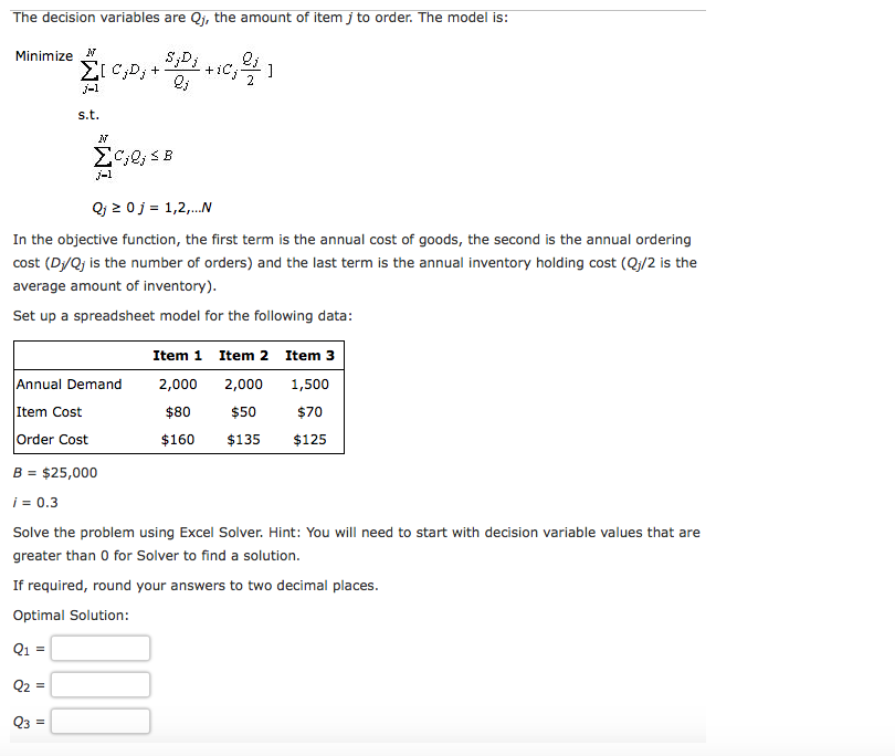 Solved The Economic Order Quantity (EOQ) model is a | Chegg.com