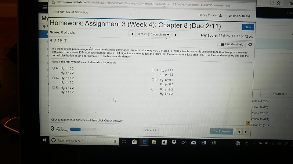 Statistics And Probability Archive | February 11, 2018 | Chegg.com