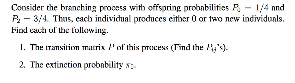 Consider the branching process with offspring | Chegg.com