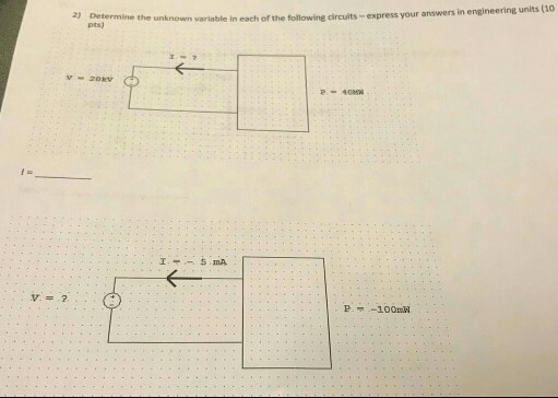 Solved Determine the unknown variable in each of the | Chegg.com