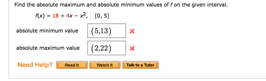 Solved Find the absolute maximum and absolute minimum values | Chegg.com