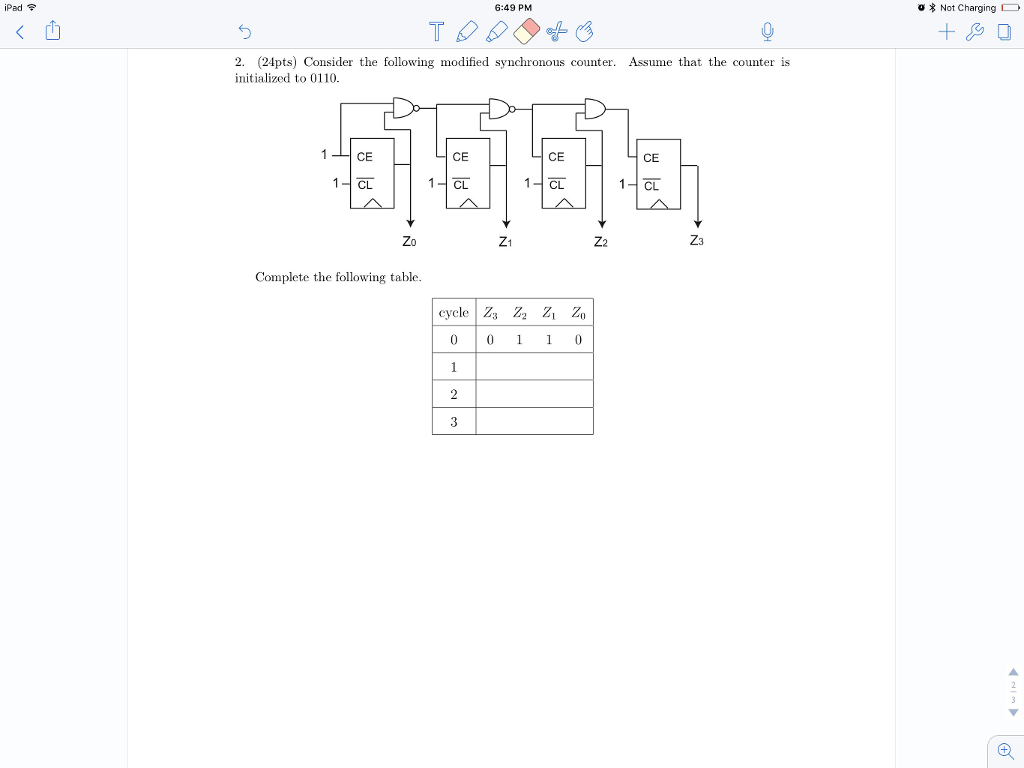 Solved Consider the following modified synchronous counter. | Chegg.com