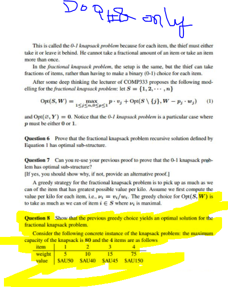 Solved 2 Knapsack problems (see also Cormen at al.) The 0-1 | Chegg.com Solved 2 Knapsack problems (see also Cormen at al.) The 0-1 | Chegg.com