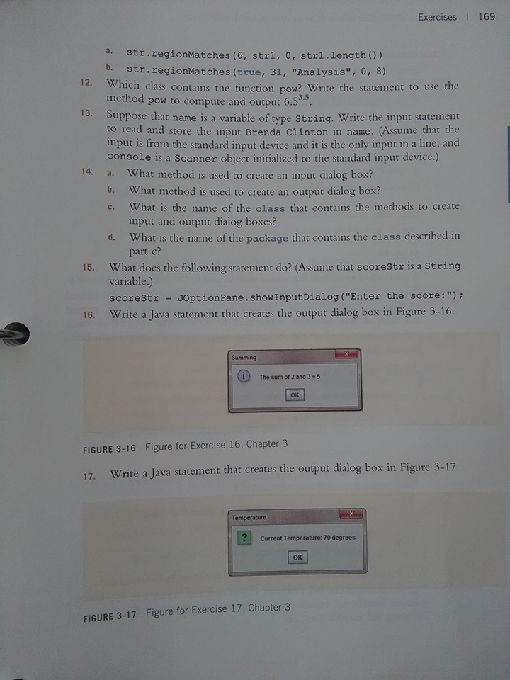 Solved Exercises 169 a. str.regionMatches (6, str1, 0, | Chegg.com
