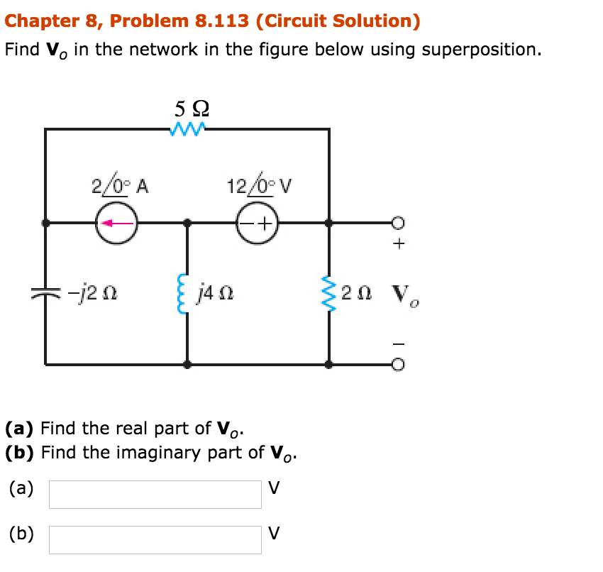 Solved Find Vo in the network in the figure below using | Chegg.com