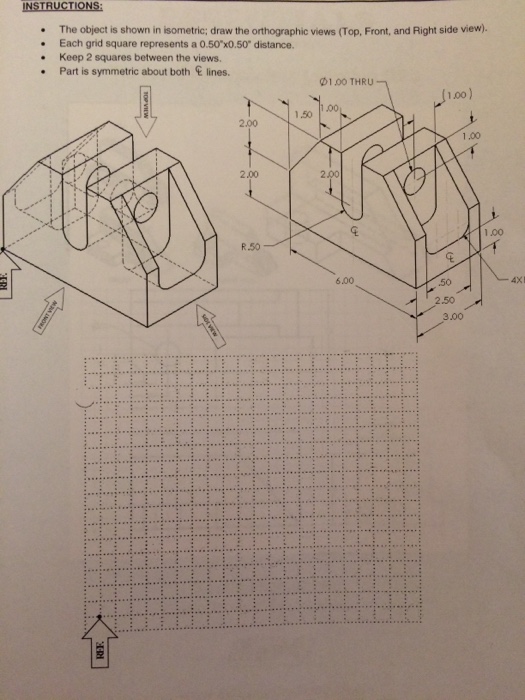 Solved .The object is shown in isometric; draw the | Chegg.com