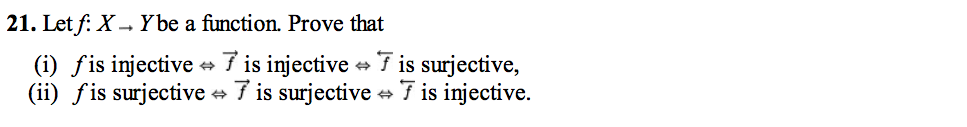Solved 21. Let f: X-Y be a function. Prove that (i) fis | Chegg.com