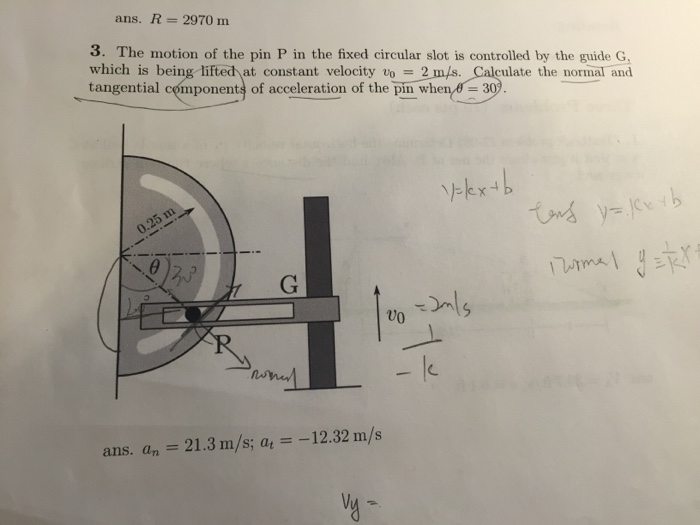 Solved The motion of the pin P in the fixed circular slot is | Chegg.com