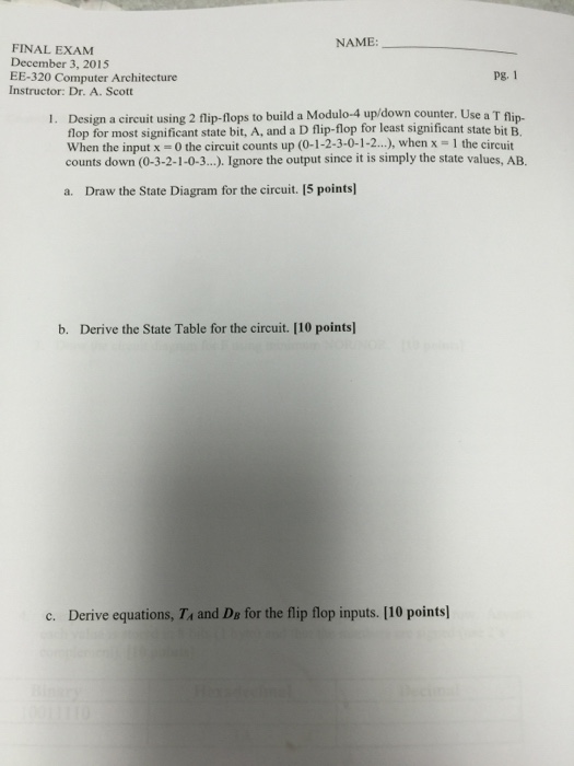 Solved Design a circuit using 2 flip-flops to build a | Chegg.com