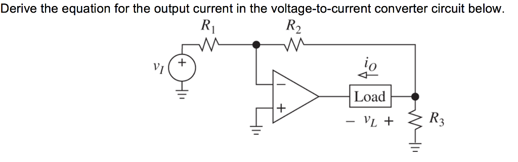 Solved Derive the equation for the output current in the | Chegg.com