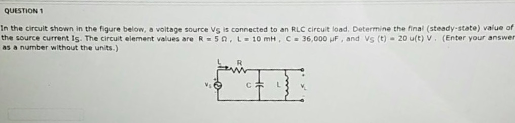 Solved QUESTION1 In the circuit shown in the figure below, a | Chegg.com